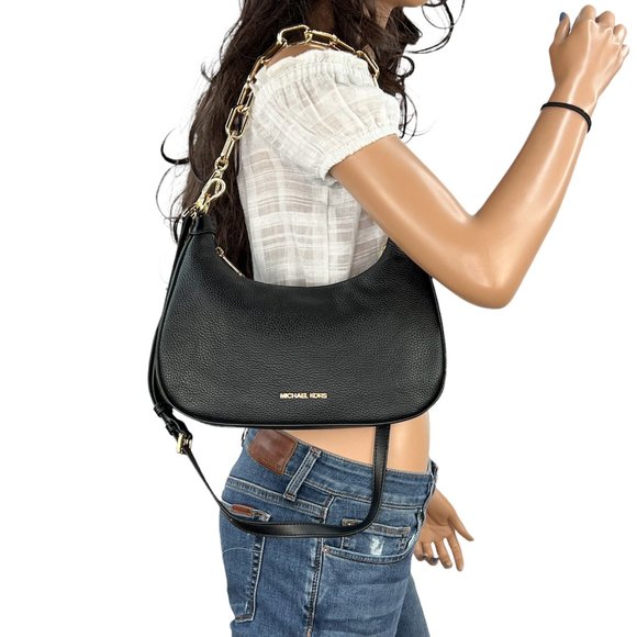 Michael Kors | Bags | Michael Kors Cora Large Zip Pouchette Shoulder ...